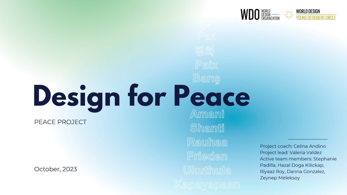 WDO | Young Designers Circle 2022-2023 | Design for Peace